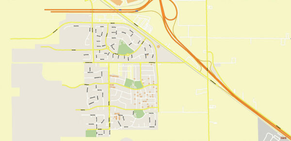 Modesto California US Map Vector Extra High Detailed Street Map ...