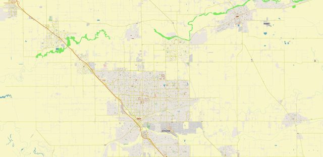 Modesto California US Map Vector Extra High Detailed Street Map ...