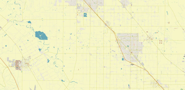 Modesto California US Map Vector Extra High Detailed Street Map ...