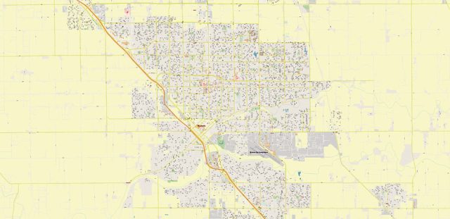 Modesto California US Map Vector Extra High Detailed Street Map ...