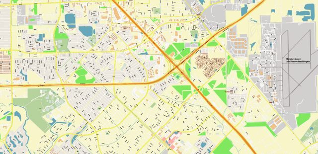Pasadena Texas US PDF Vector Map: Extra High Detailed Street Map ...