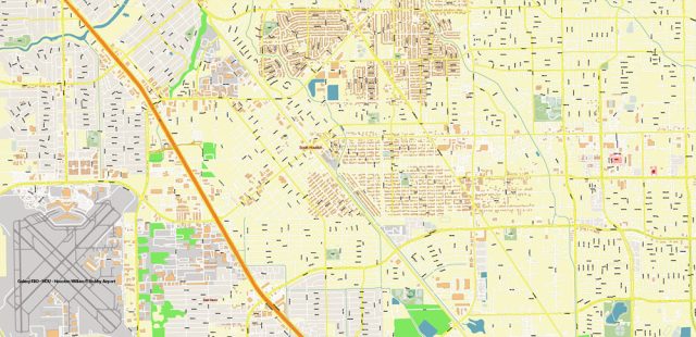 Pasadena Texas US Map Vector Extra High Detailed Street Map editable ...
