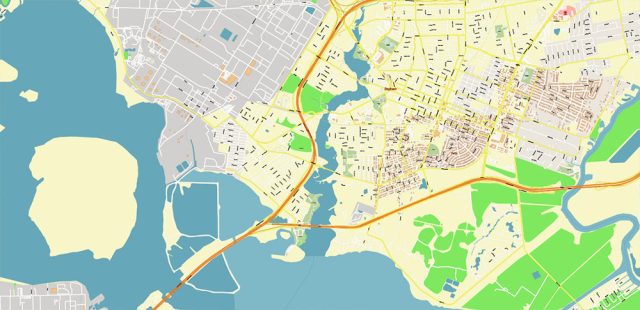 Pasadena Texas US Map Vector Extra High Detailed Street Map editable ...
