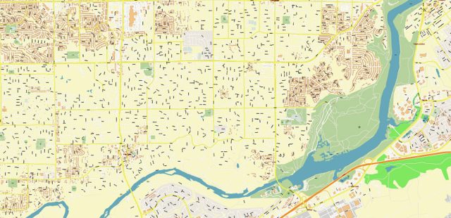 Roseville California US PDF Vector Map: Extra High Detailed Street Map ...