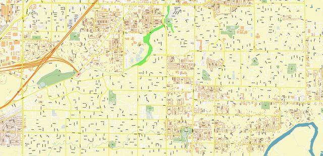 Roseville California US PDF Vector Map: Extra High Detailed Street Map ...