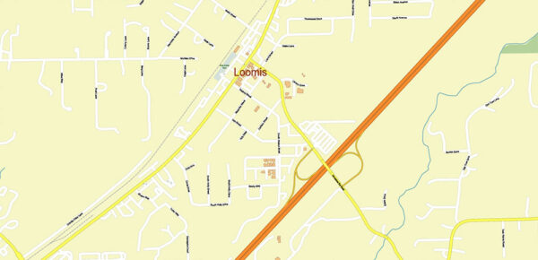 Roseville California US PDF Vector Map: Extra High Detailed Street Map ...