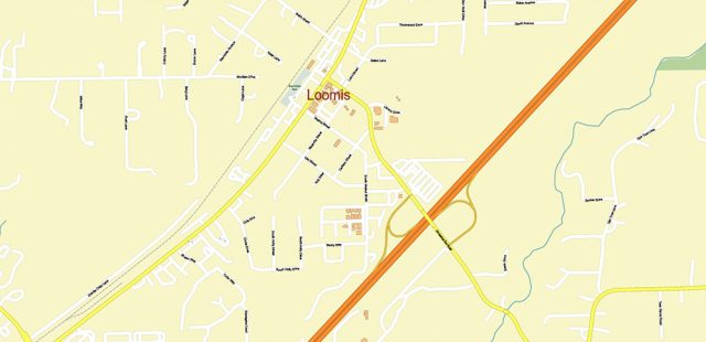 Roseville California US PDF Vector Map: Extra High Detailed Street Map ...