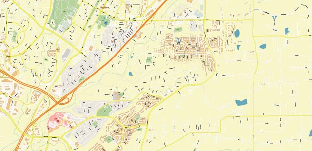Roseville California US PDF Vector Map: Extra High Detailed Street Map ...