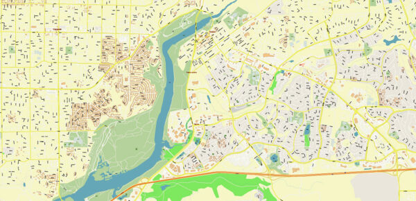 Roseville California US PDF Vector Map: Extra High Detailed Street Map ...
