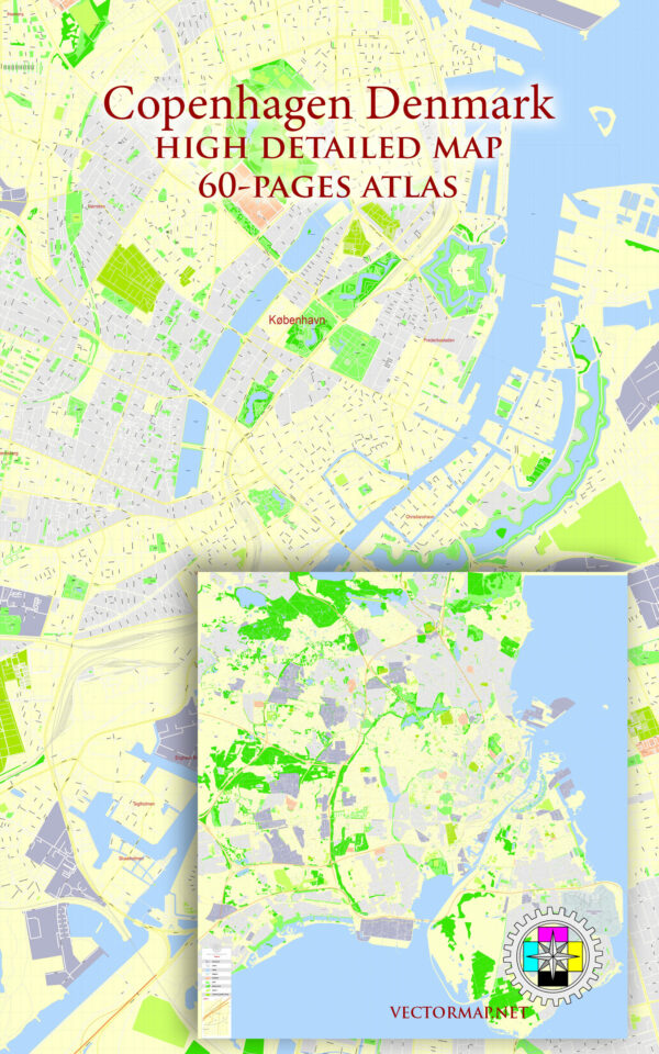 Copenhagen Denmark Tourist Map multi-page atlas, contains 60 pages ...