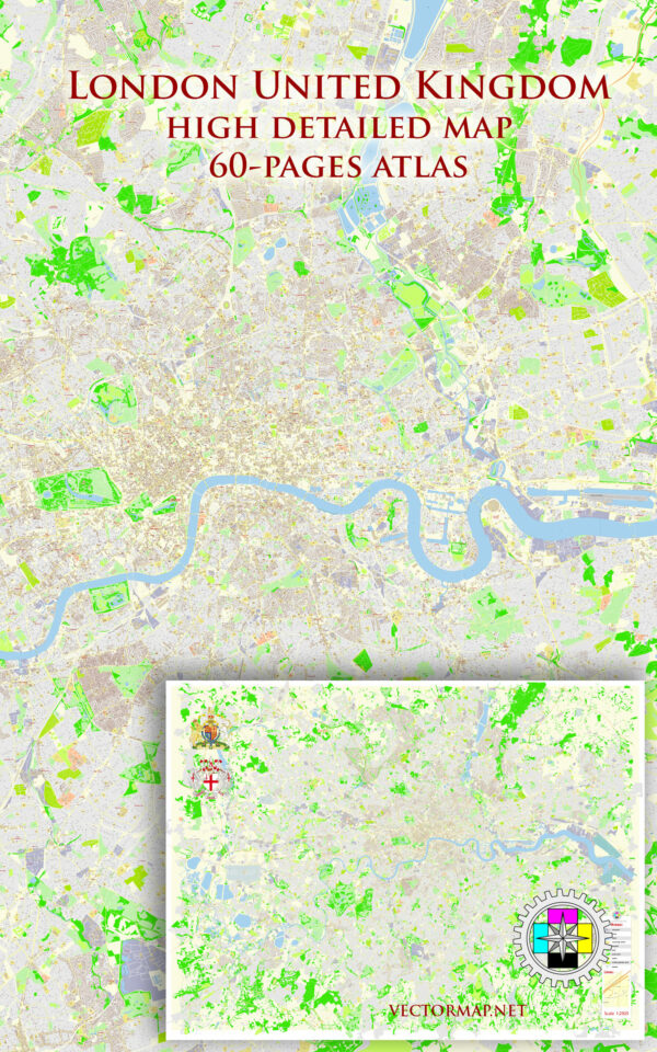 London Greater UK Tourist Map multi-page atlas, contains 60 pages ...
