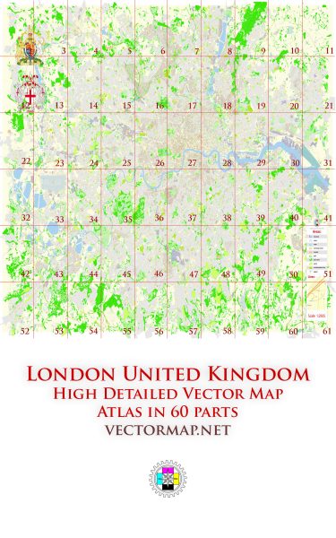 London Greater UK Tourist Map multi-page atlas, contains 60 pages ...