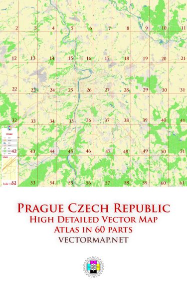 Prague Czech Republic Tourist Map multi-page atlas, contains 60 pages vector PDF – Maps in ...