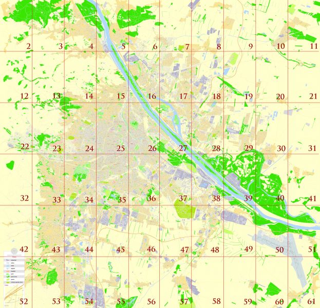 Vienna Austria Tourist Map multi-page atlas, contains 60 pages vector ...