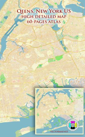 Queens New York City US Tourist Map multi-page atlas, contains 60 pages ...