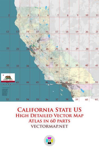 California State US Tourist Map multi-page atlas, contains 60 pages ...
