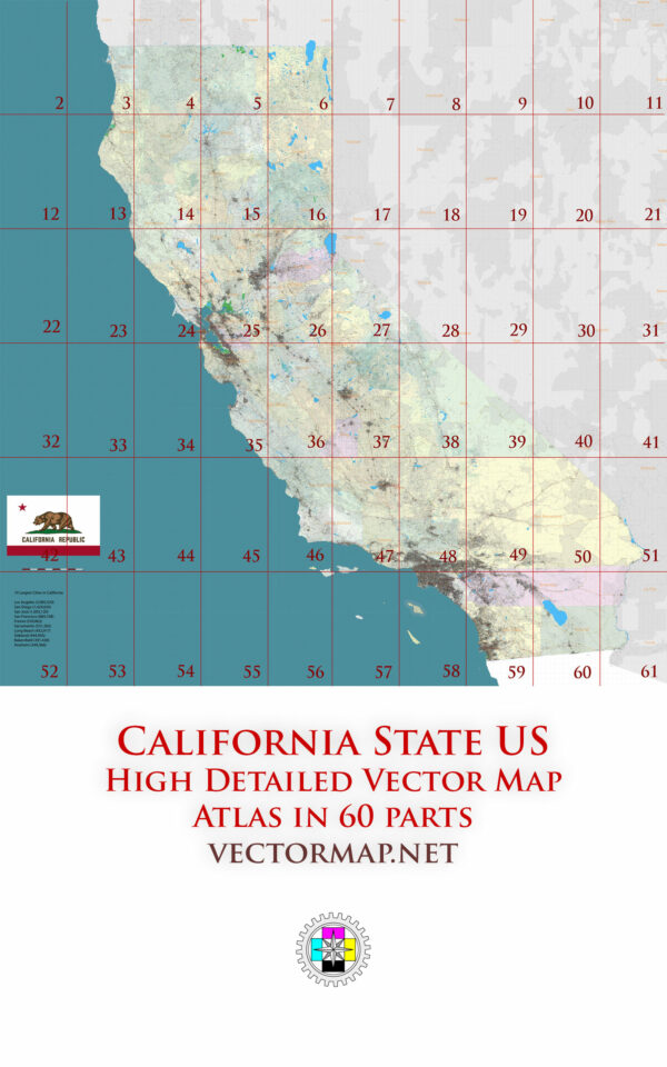 California State US Tourist Map multi-page atlas, contains 60 pages ...