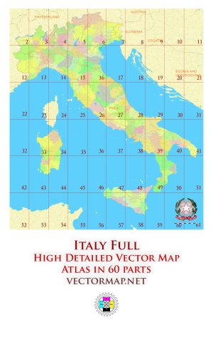 Italy Tourist Map multi-page atlas, contains 60 pages vector PDF – Maps ...