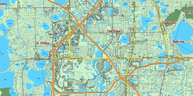 _Florida State Vector Map exact extra detailed All Roads Cities ...