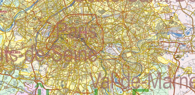 _France PDF Vector Map Extra High detailed All Roads, fully editable ...