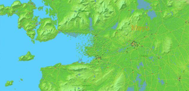 Ireland Full High Detailed Vector Map All Roads + Relief Editable ...