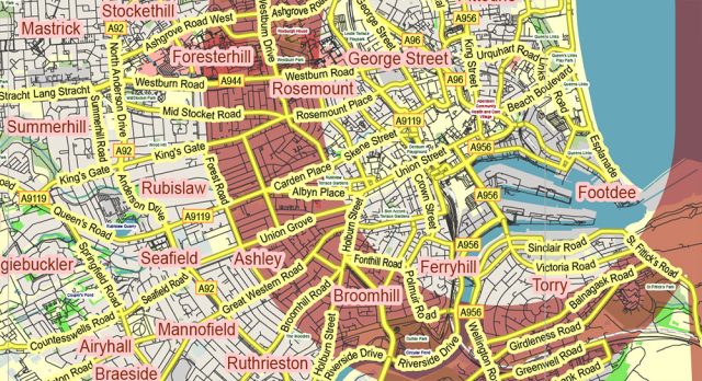 Scotland UK Full High Detailed Vector Map All Roads Editable Layered ...
