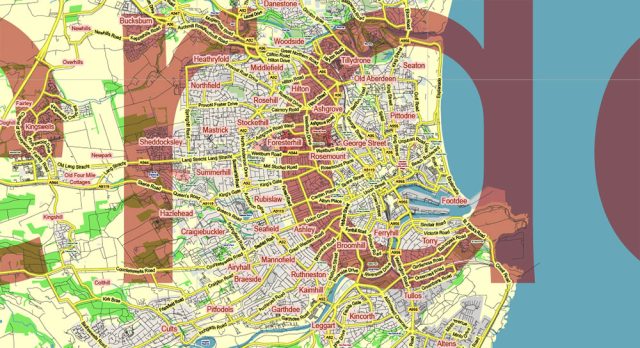 Scotland UK Full High Detailed Vector Map All Roads Editable Layered ...