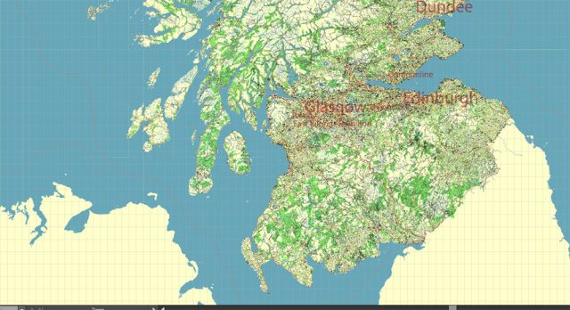 _Scotland UK Full High Detailed Vector Map All Roads Editable Layered ...