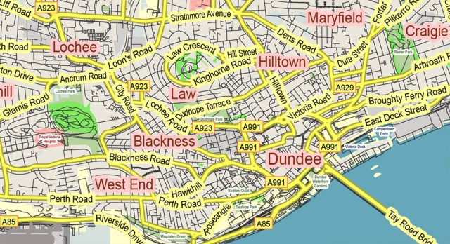 Scotland UK Full High Detailed Vector Map All Roads Editable Layered ...