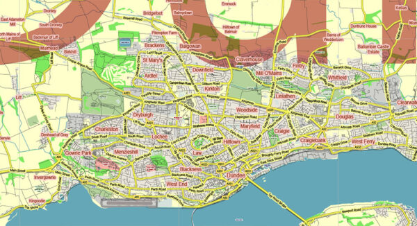 Scotland UK Full High Detailed Vector Map All Roads Editable Layered ...
