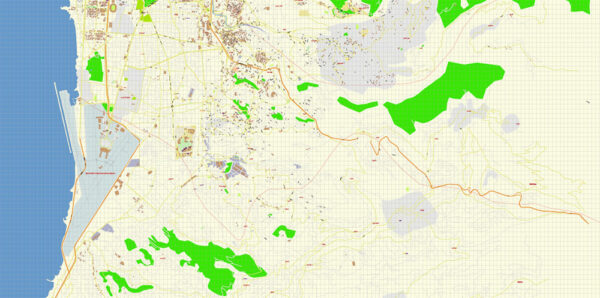 Beirut Lebanon Vector Map 1971 high detailed layered Adobe Illustrator ...