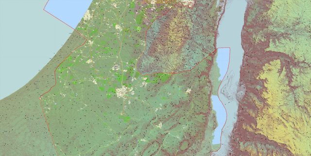 _Israel Extra High Detailed vector map – admin aread, roads, relief ...