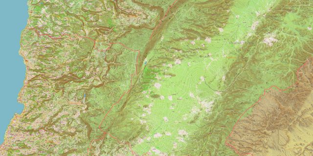 _Lebanon Extra High Detailed vector map – admin aread, roads, relief ...
