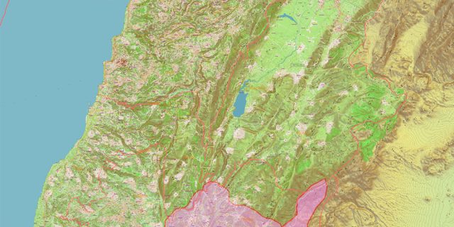 _Lebanon Extra High Detailed vector map – admin aread, roads, relief ...