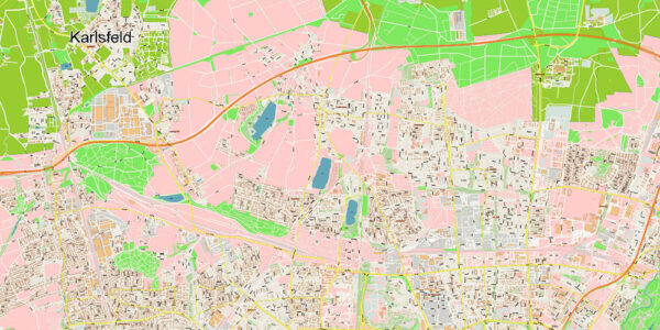 Munchen Germany Vector Map 1971 high detailed layered Adobe Illustrator ...