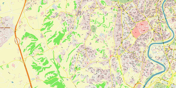 Rome Italy Vector Map 1971 high detailed layered Adobe Illustrator ...