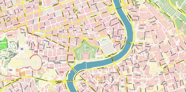 Rome Italy Vector Map 1971 high detailed layered Adobe Illustrator ...