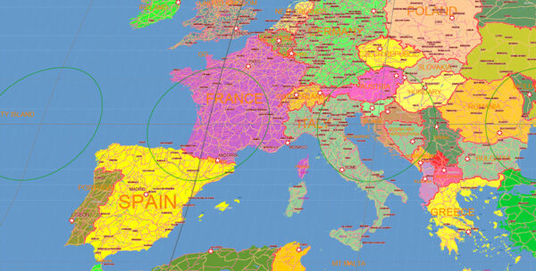 World Interrupted Goode’s Homolosine Projection Political Vector Map ...