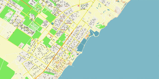 Cancun Mexico Vector Map high detailed All Roads Streets Cities Towns ...