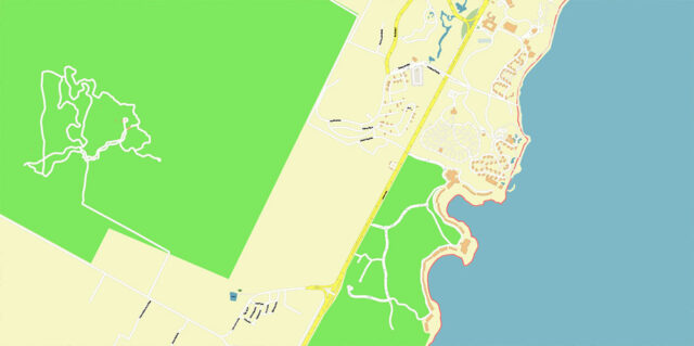 Cancun Mexico Vector Map high detailed All Roads Streets Cities Towns ...