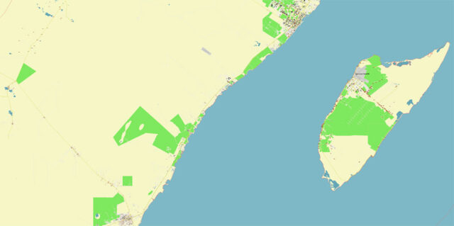 Cancun Mexico Vector Map high detailed All Roads Streets Cities Towns ...