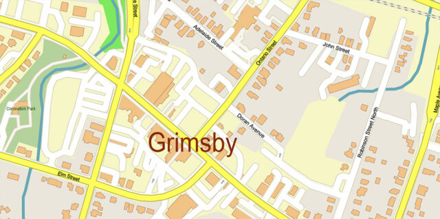 Hamilton Canada Vector Map high detailed All Roads Streets Cities Towns ...