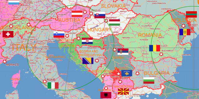 World Interrupted Goode’s Homolosine Projection Political Vector Map ...