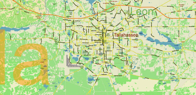 Dothan Alabama US 150 miles radius area Vector Map high detailed All ...