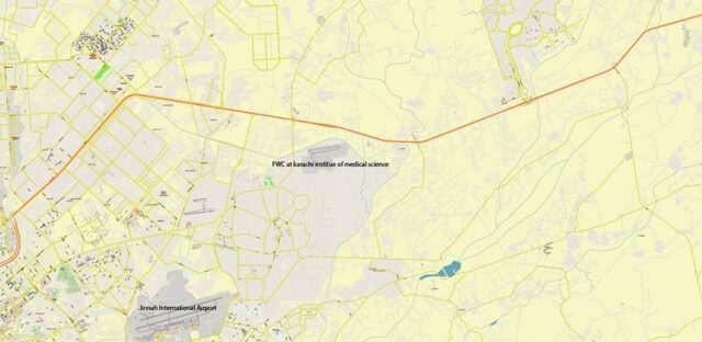 Karachi Pakistan Vector Map high detailed scale 1:1000 editable Layered ...