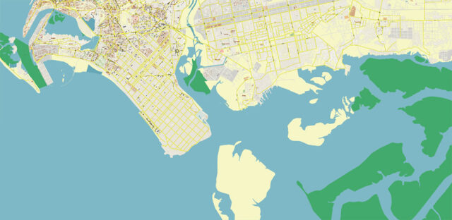 Karachi Pakistan Vector Map high detailed scale 1:1000 editable Layered ...