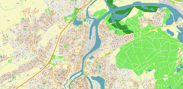 Lubeck Germany PDF Vector Map high detailed editable Layered Adobe PDF ...