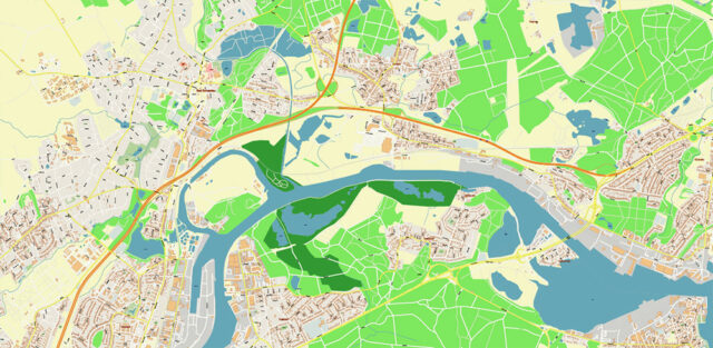 Lubeck Germany PDF Vector Map high detailed editable Layered Adobe PDF ...