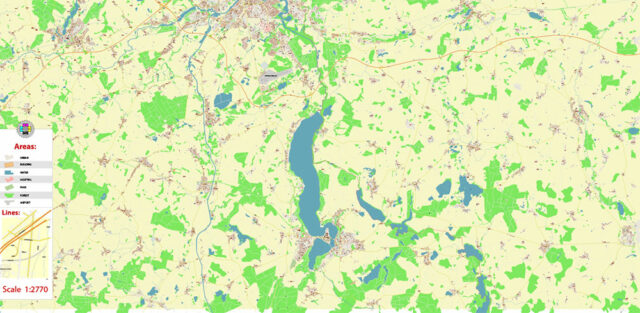 Lubeck Germany PDF Vector Map high detailed editable Layered Adobe PDF ...