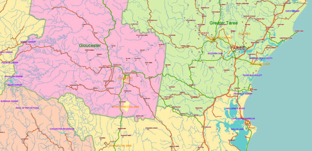 Australia Vector Map high detailed roads and admin areas editable ...